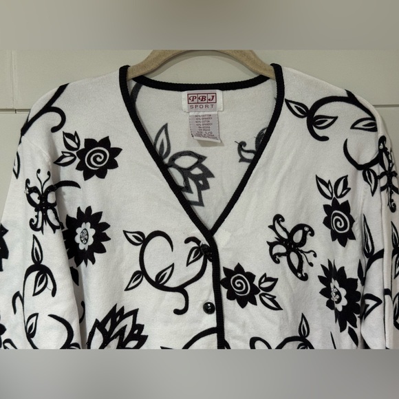 PBJ Sport | Sweaters | New Vintage Pbj Sport Black And White Butterfly ...